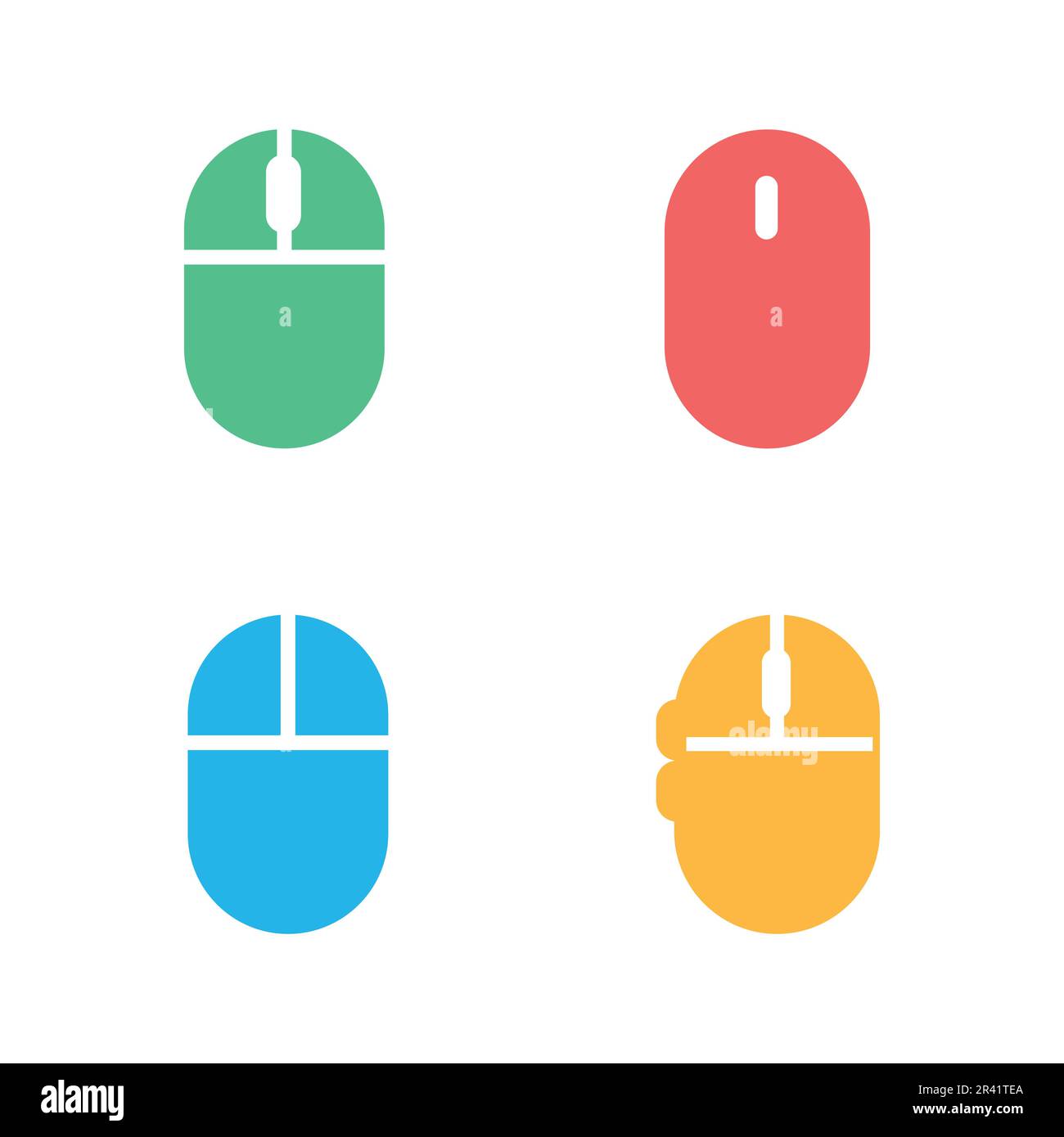 Flat Computer Mouse Icon Symbol Vector Illustration Stock Vector Image ...