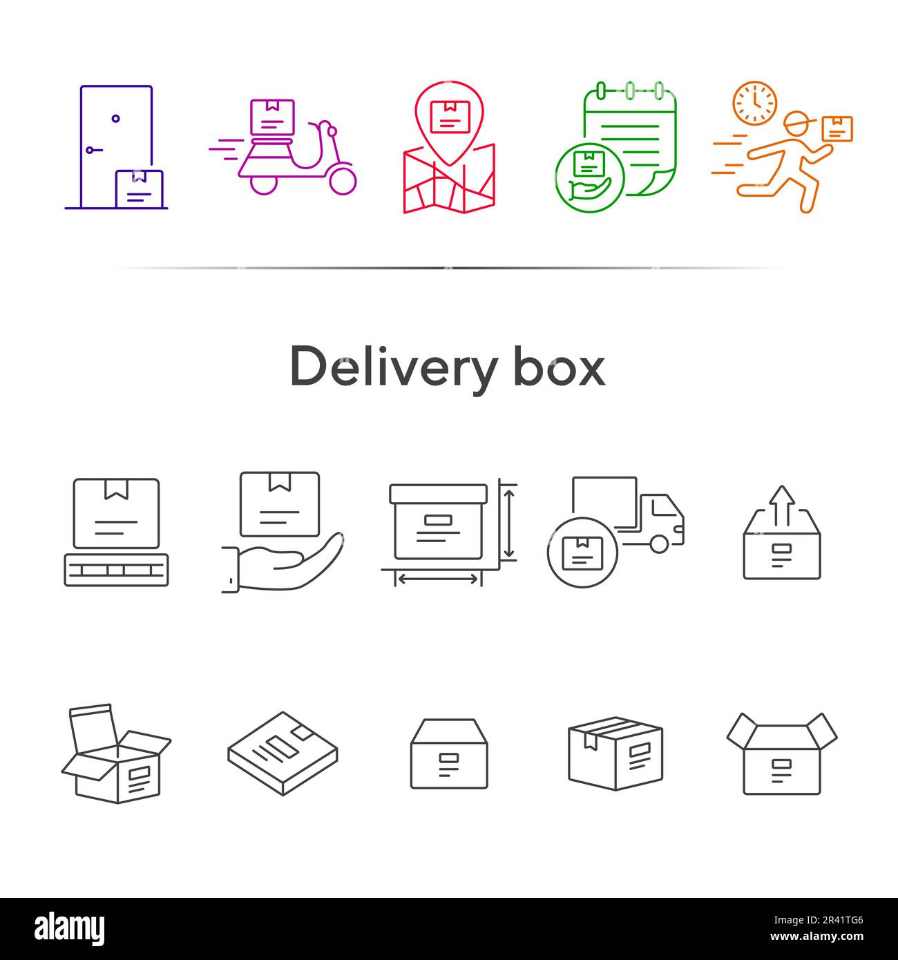 Delivery box icons Stock Vector Image & Art - Alamy