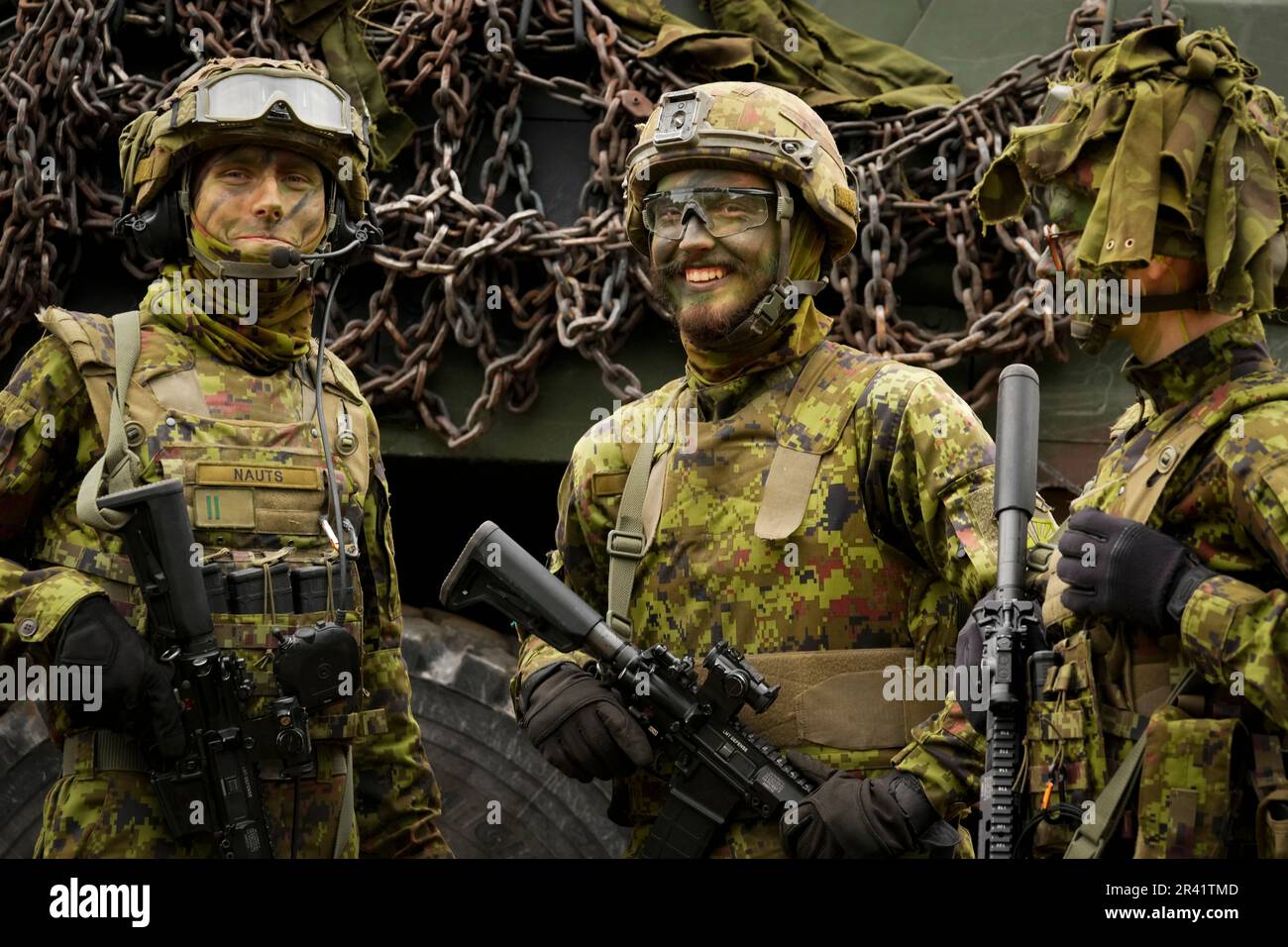 Soldiers of Estonian Army attend the Spring Storm 2023 military drills ...