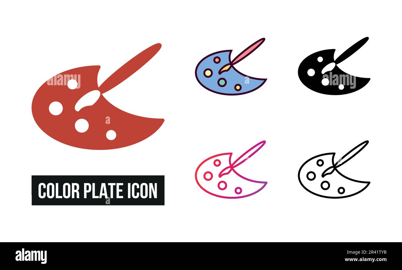 Color plate Icon Set Vector Illustration Stock Vector Image & Art - Alamy
