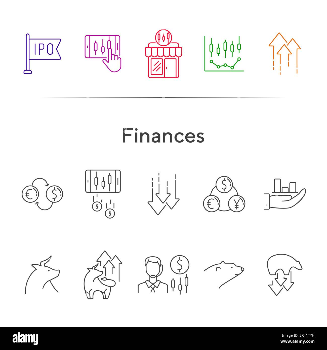 Finances line icon set Stock Vector Image & Art - Alamy