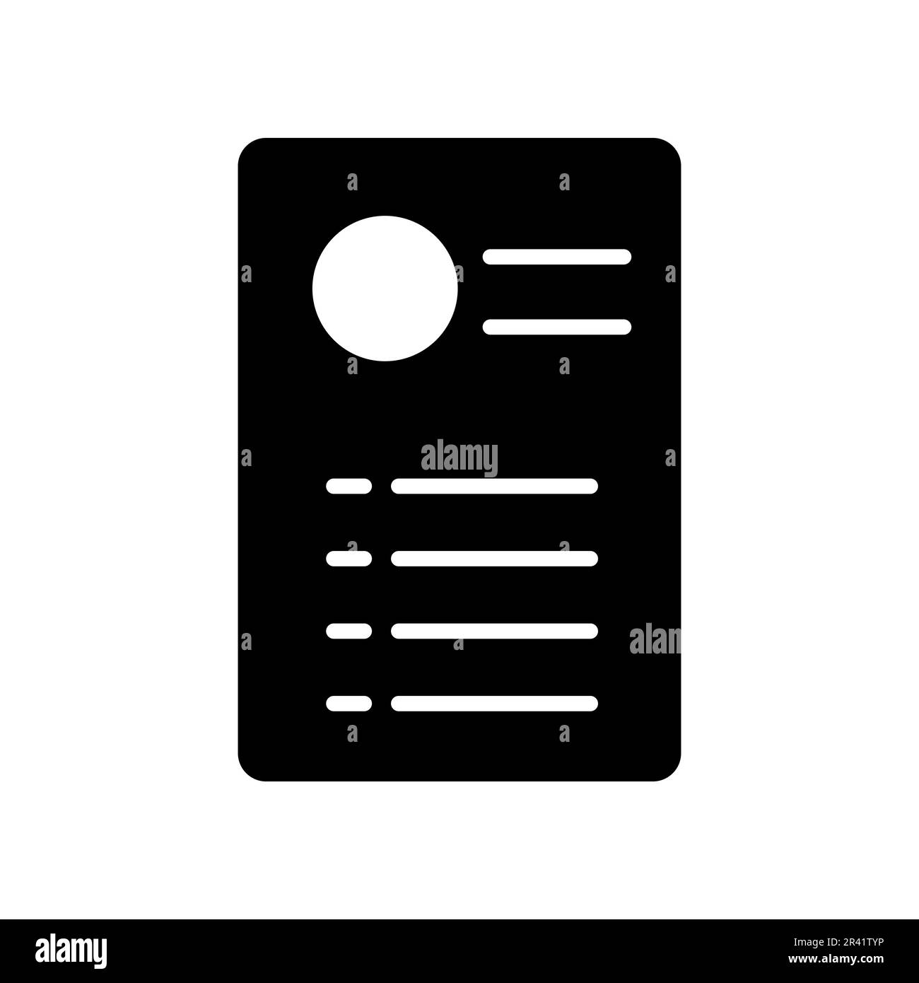 CV Fill Icon Symbol Vector. Black Glyph CV Icon Stock Vector Image ...