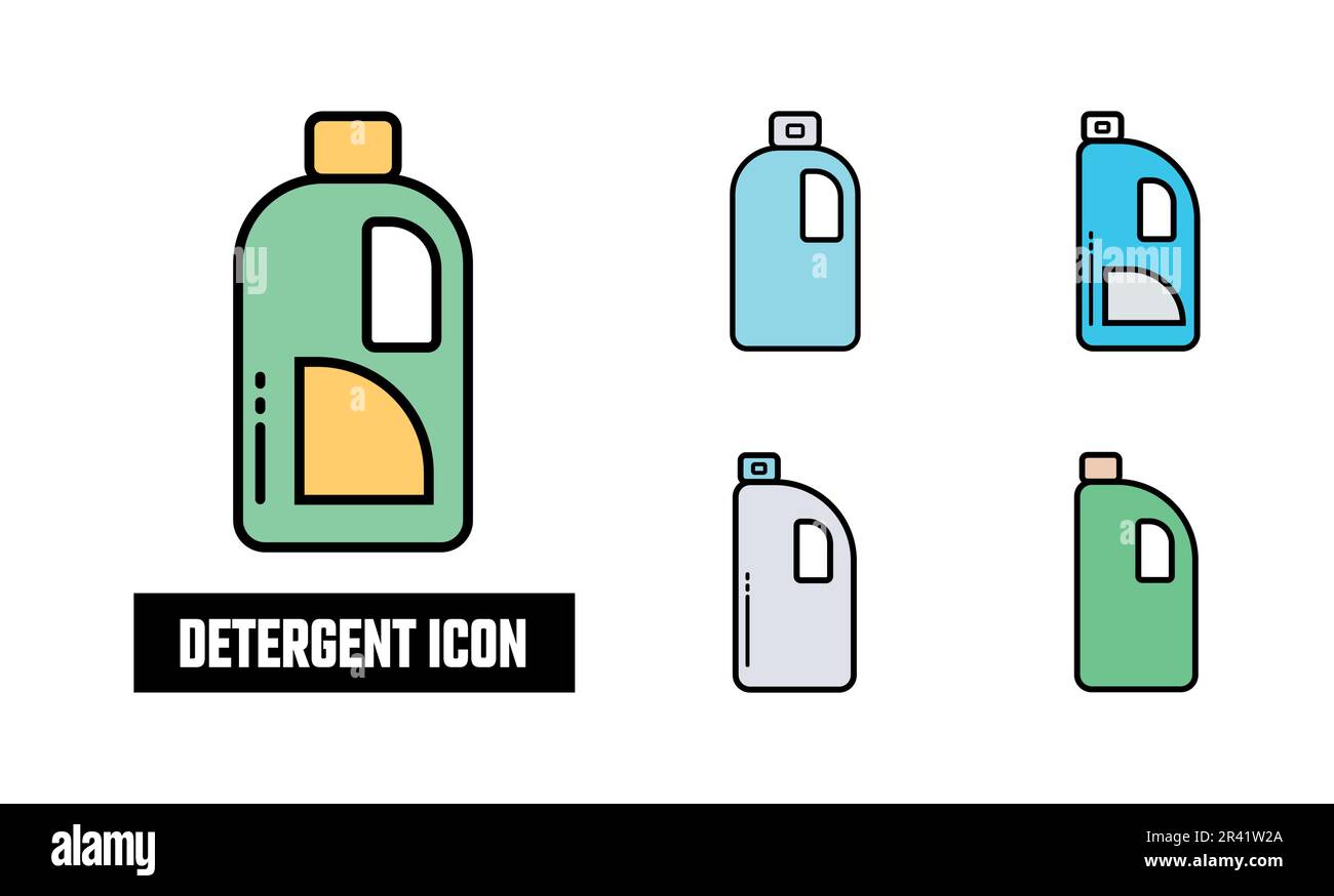 Detergent Icon Vector Illustration. Detergent Lineal Color Icon Stock ...