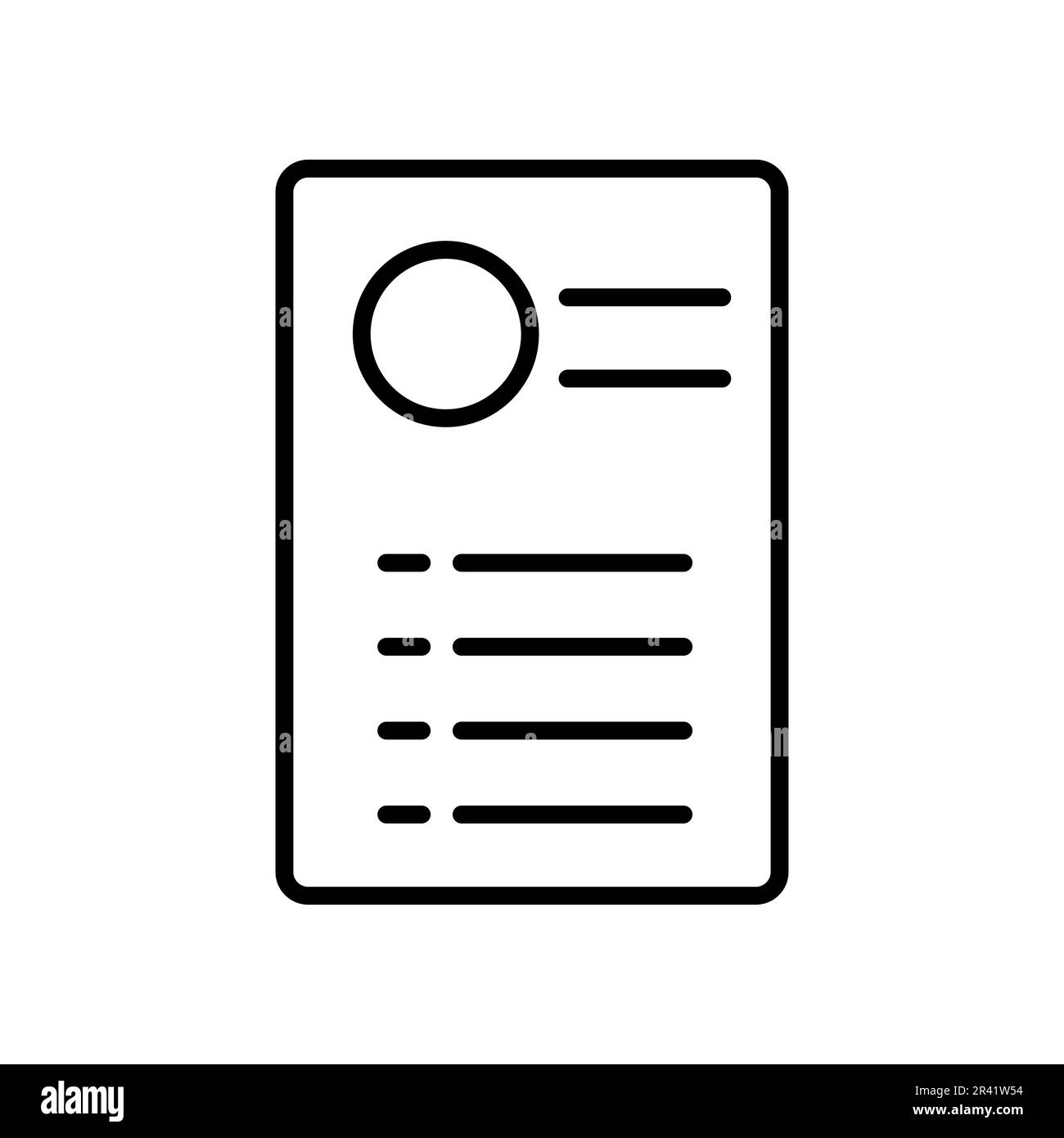 CV Lineal Icon Symbol Vector. Black Outline CV Icon Stock Vector Image ...