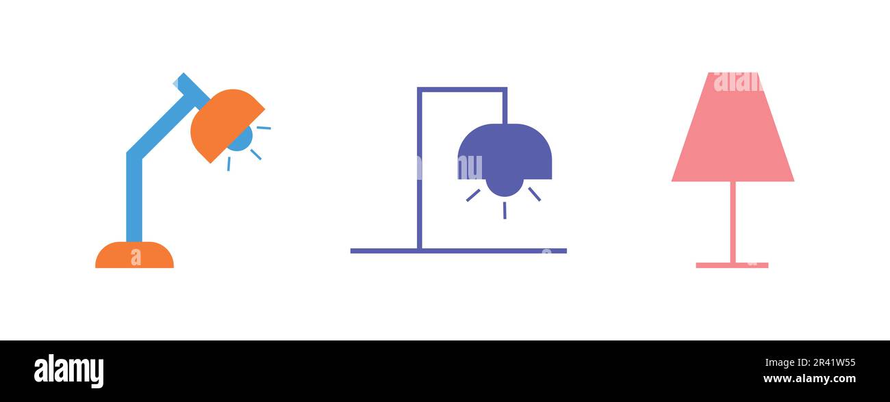 Flat Desk Lamp Icon Symbol Vector Illustration Stock Vector Image & Art ...