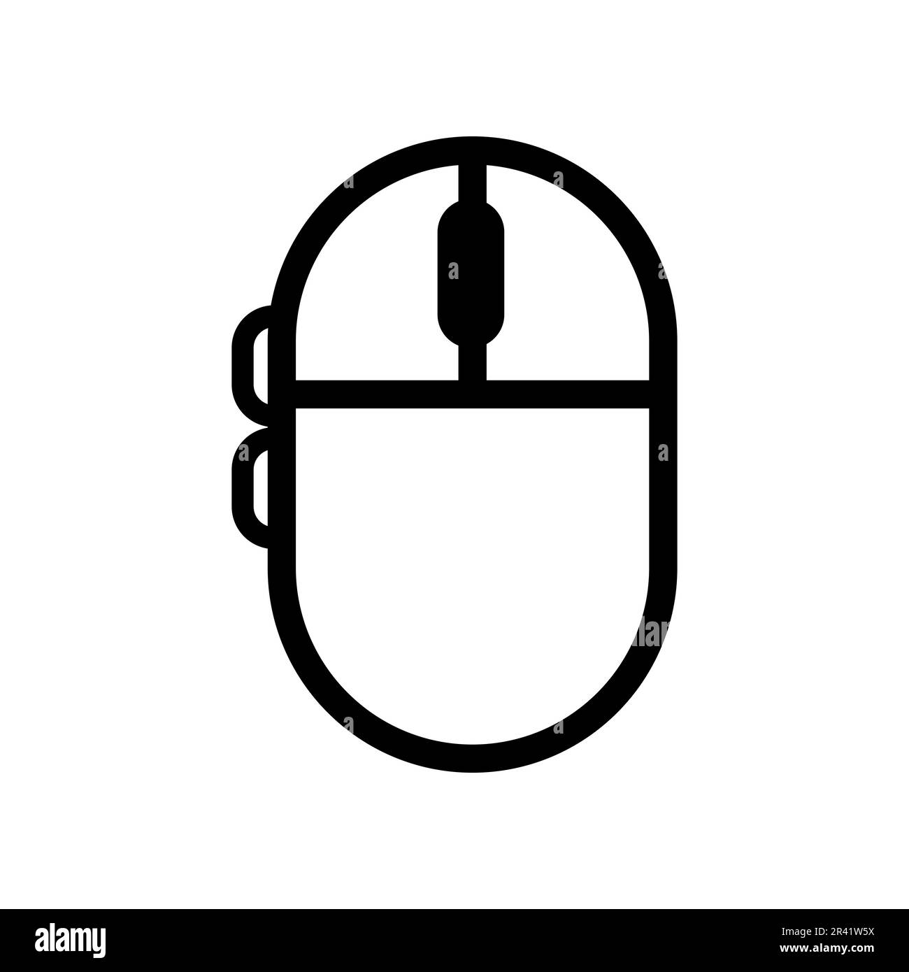 Computer Mouse Lineal Icon Symbol Vector. Black Outline Computer Mouse ...