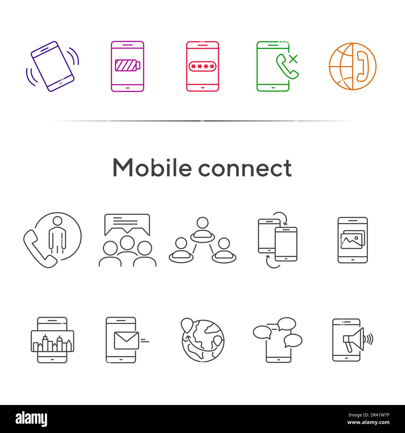 Mobile connect icons Stock Vector Image & Art - Alamy