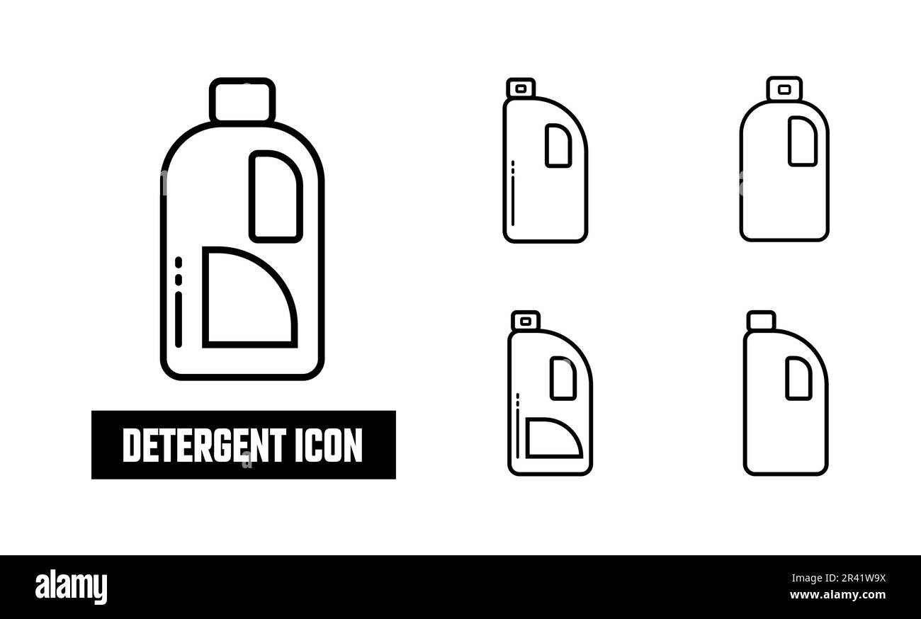 Detergent Lineal Icon Symbol Vector. Black Outline Detergent Icon Stock ...