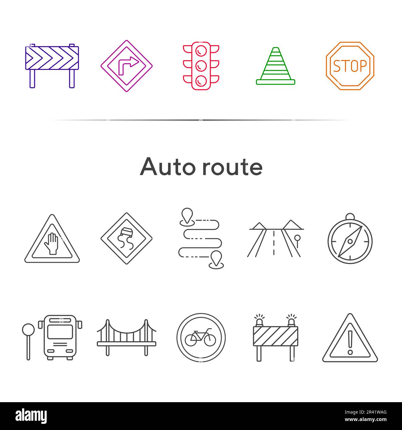 Auto route icons Stock Vector Image & Art - Alamy