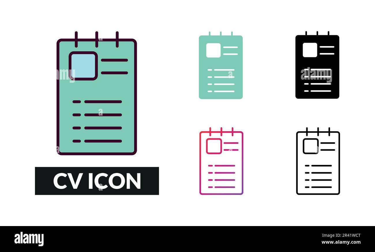 CV Icon Set Vector Illustration Stock Vector Image & Art - Alamy