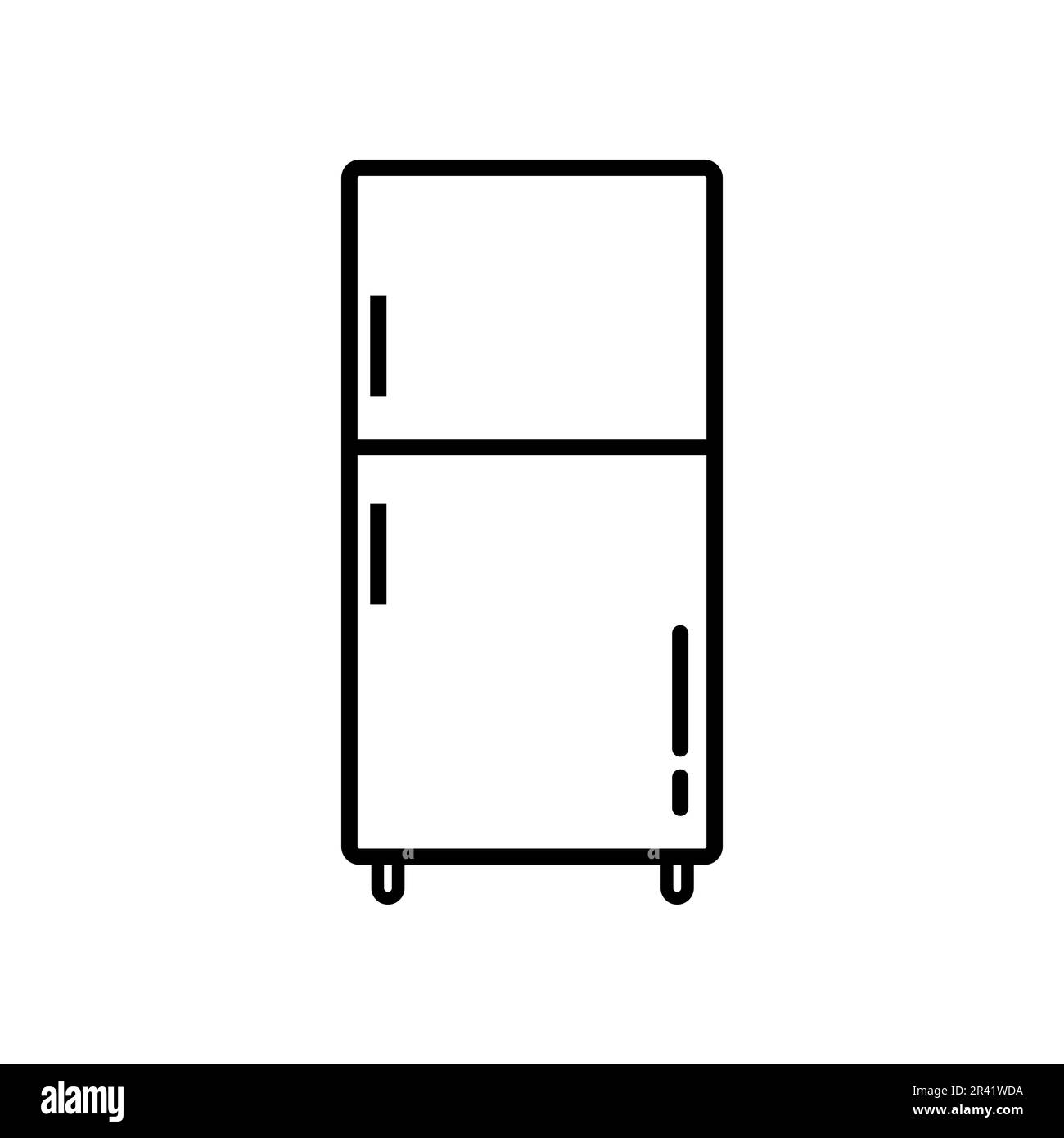 Fridge Lineal Icon Symbol Vector. Black Outline Fridge Icon Stock ...