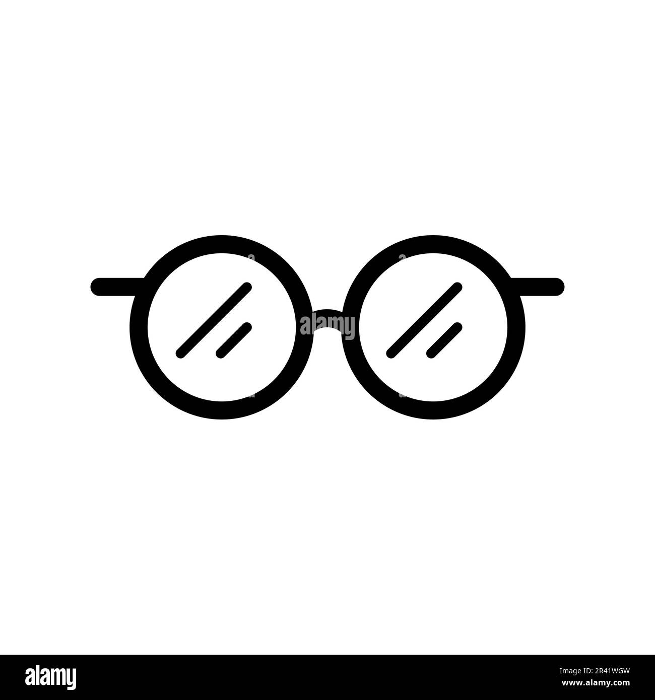 Glasses Lineal Icon Symbol Vector. Black Outline Glasses Icon Stock ...