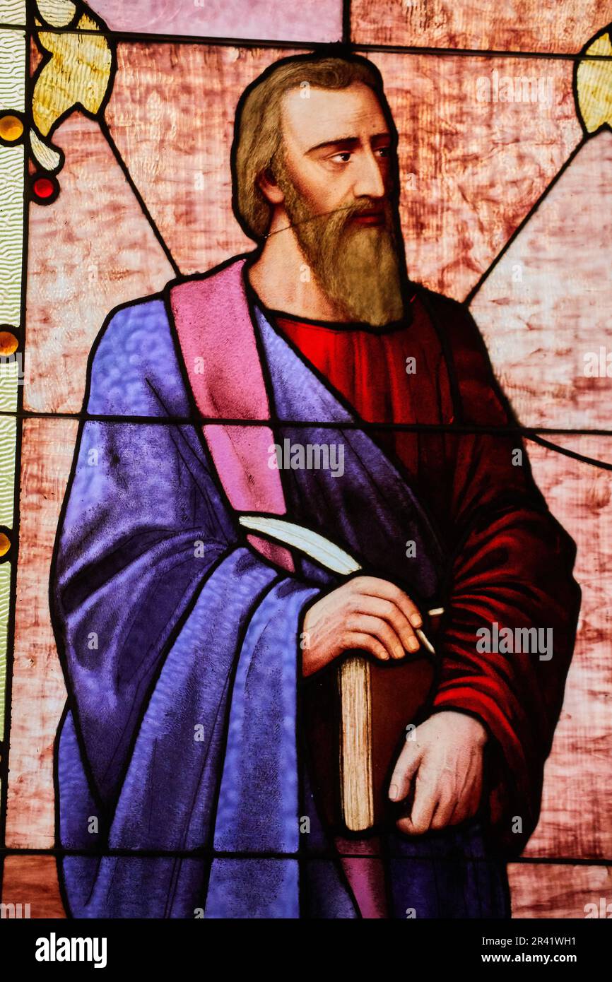 Mark, John, Luke, or Mathew apostle saint holding Christian bible book ...