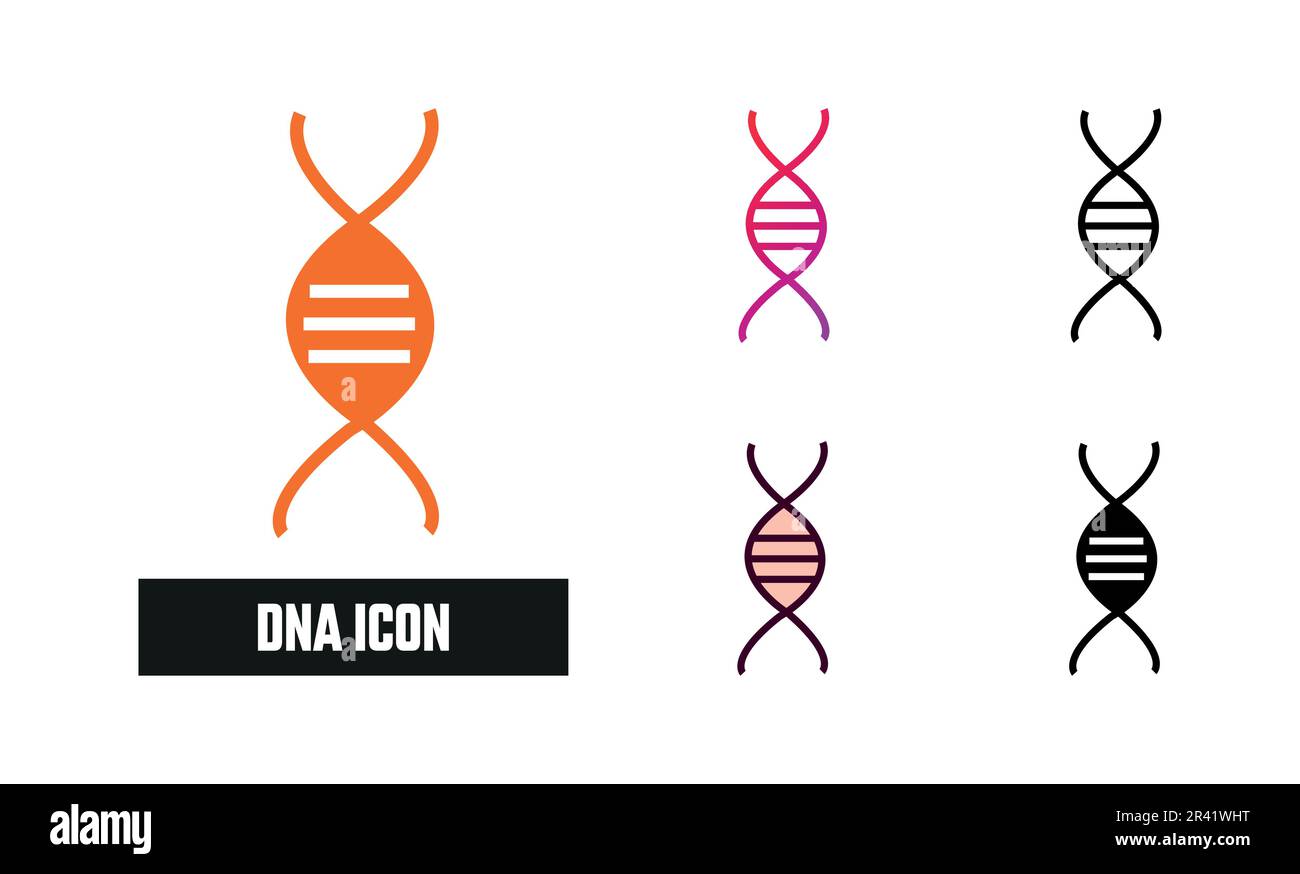 Dna icon set color hi-res stock photography and images - Alamy