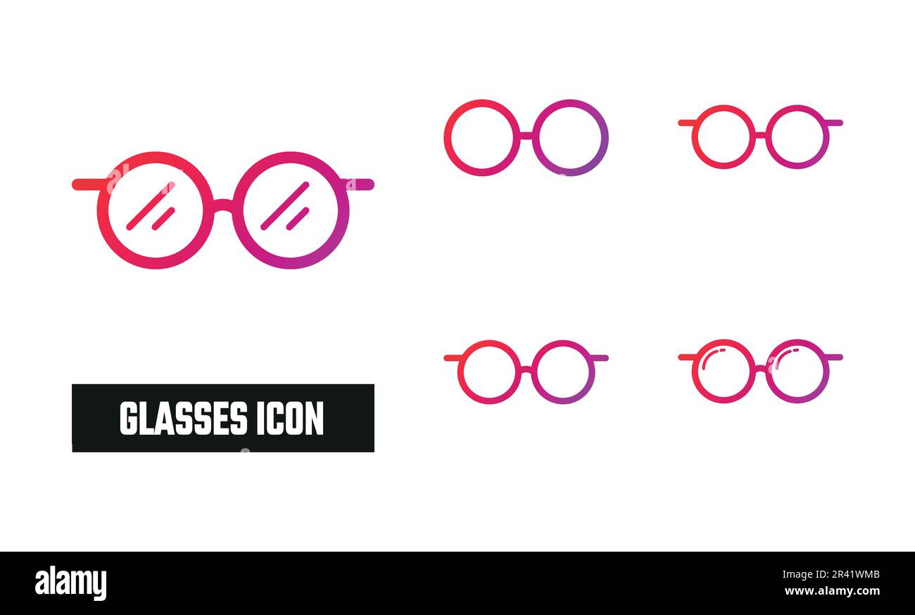 Glasses Gradient Icon Vector Illustration Stock Vector Image & Art - Alamy