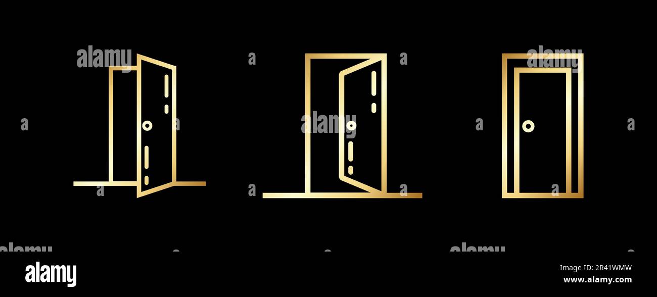 Golden Door Icon Vector Illustration Stock Vector Image & Art - Alamy
