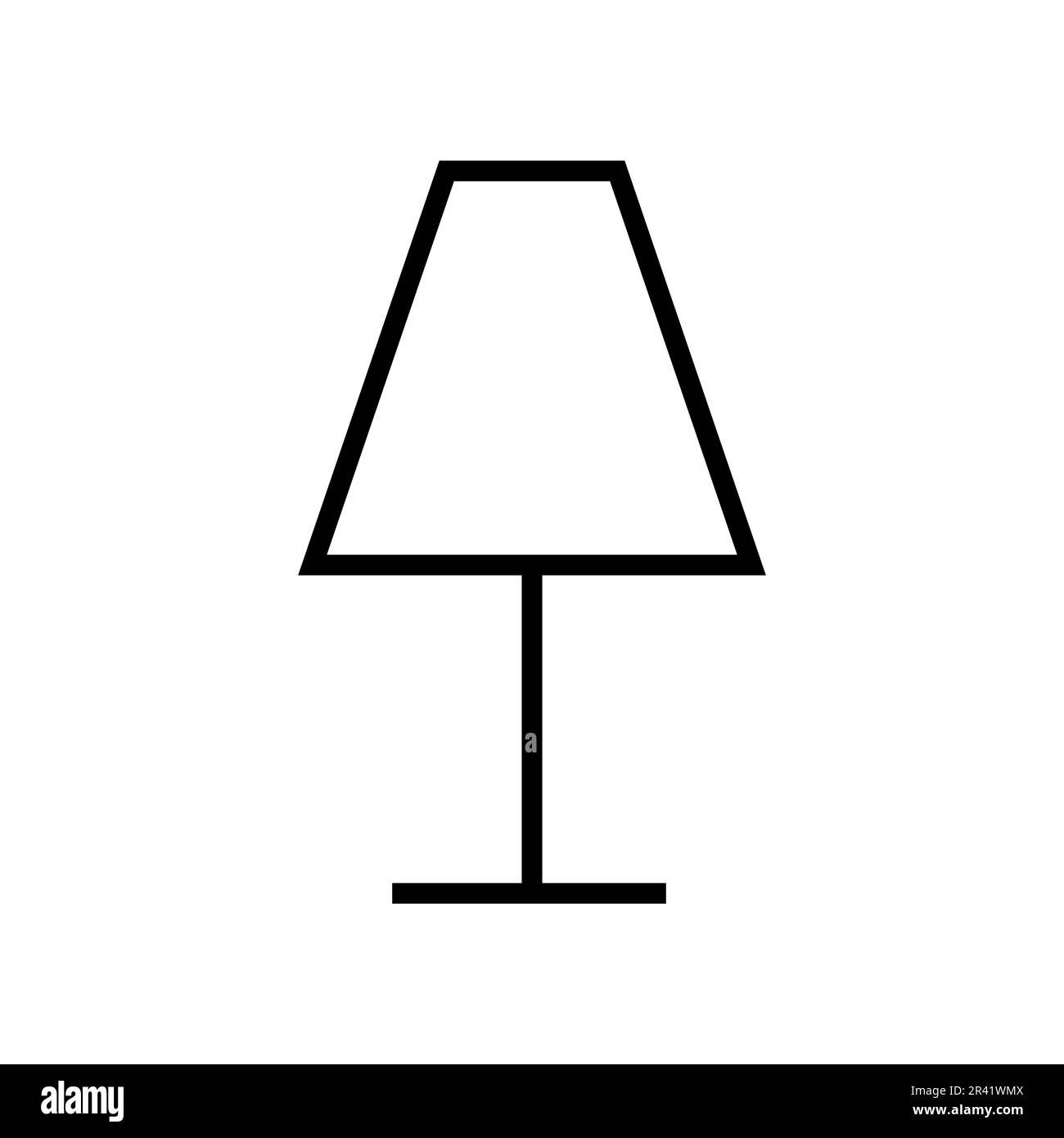 Desk Lamp Lineal Icon Symbol Vector. Black Outline Desk Lamp Icon Stock ...