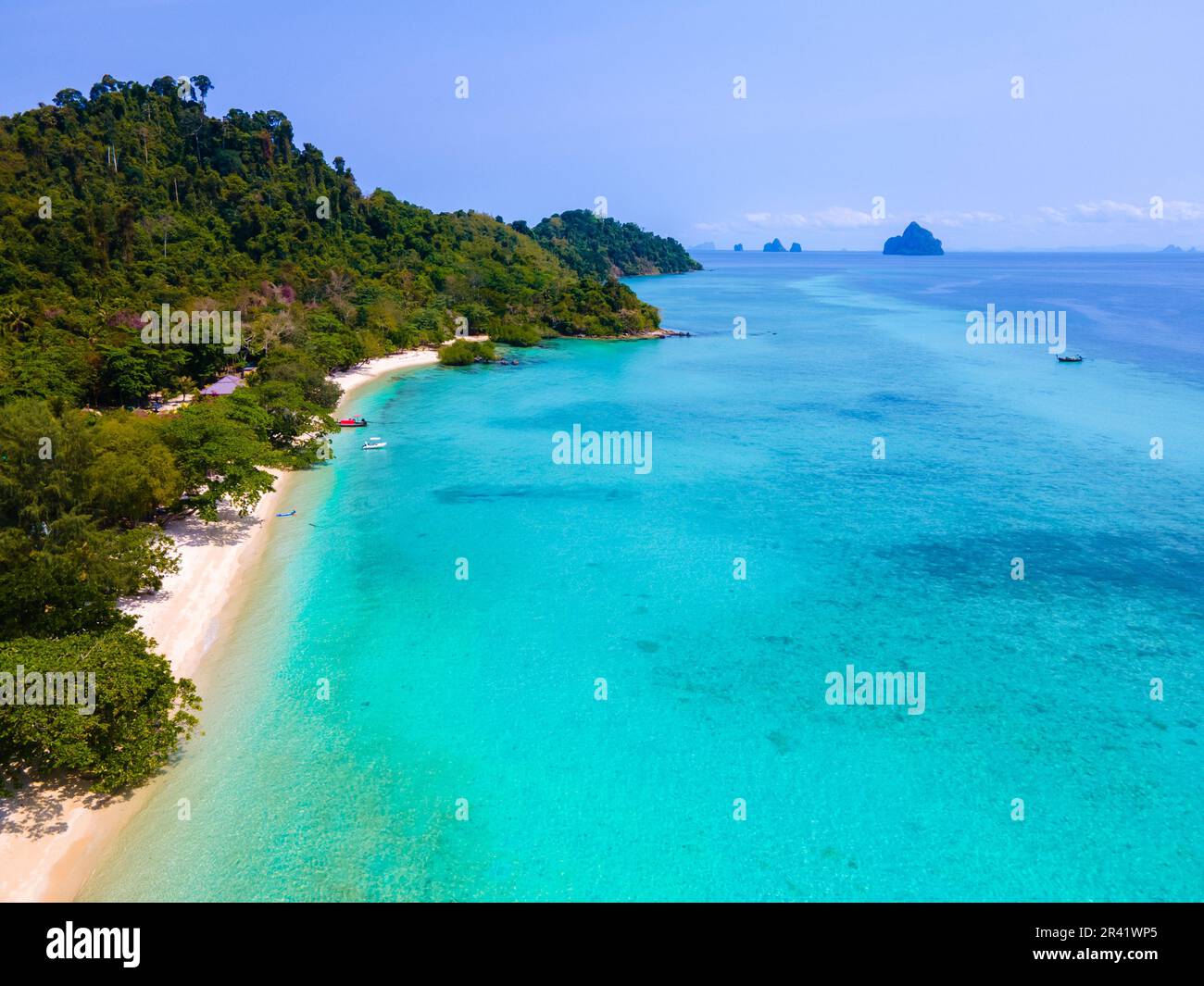 Drone view at the beach of Koh Kradan island in Thailand Stock Photo ...
