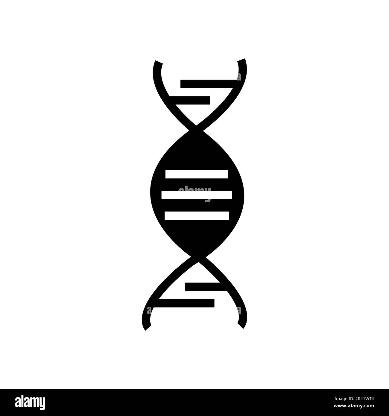 Dna Fill Icon Symbol Vector. Black Glyph Dna Icon Stock Vector Image ...