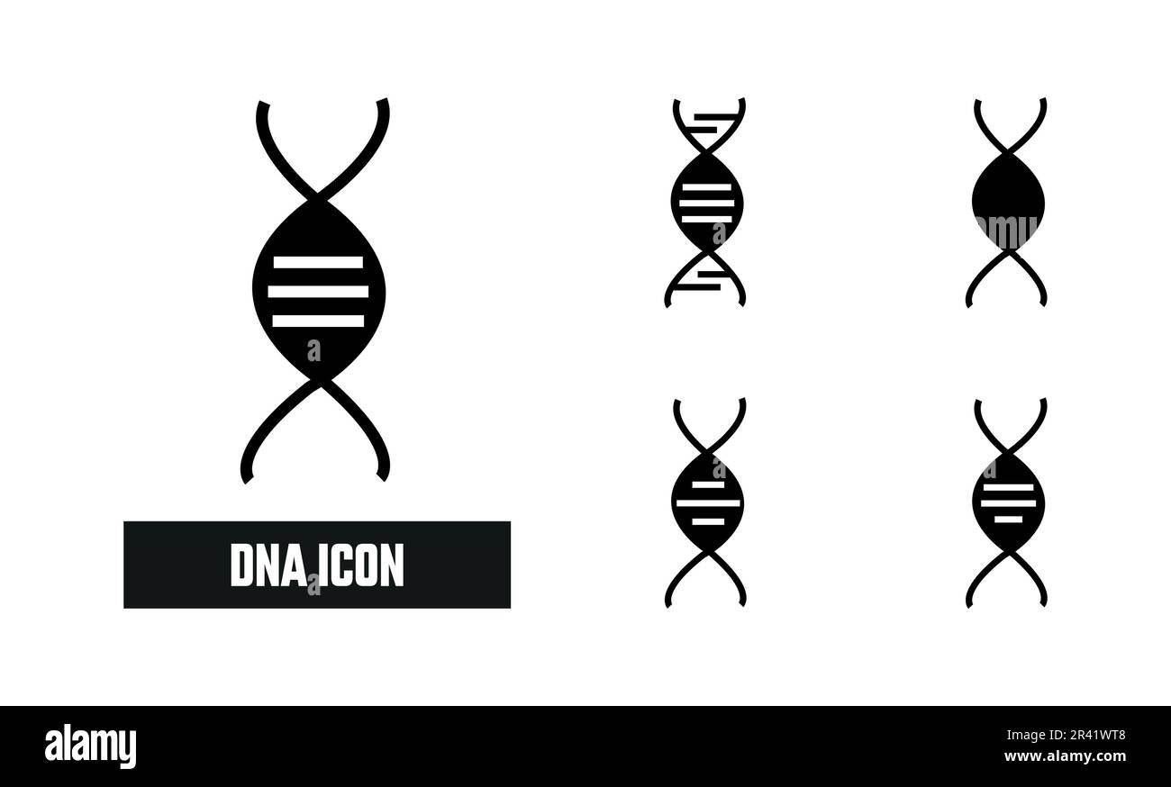Dna Fill Icon Symbol Vector. Black Glyph Dna Icon Stock Vector Image ...