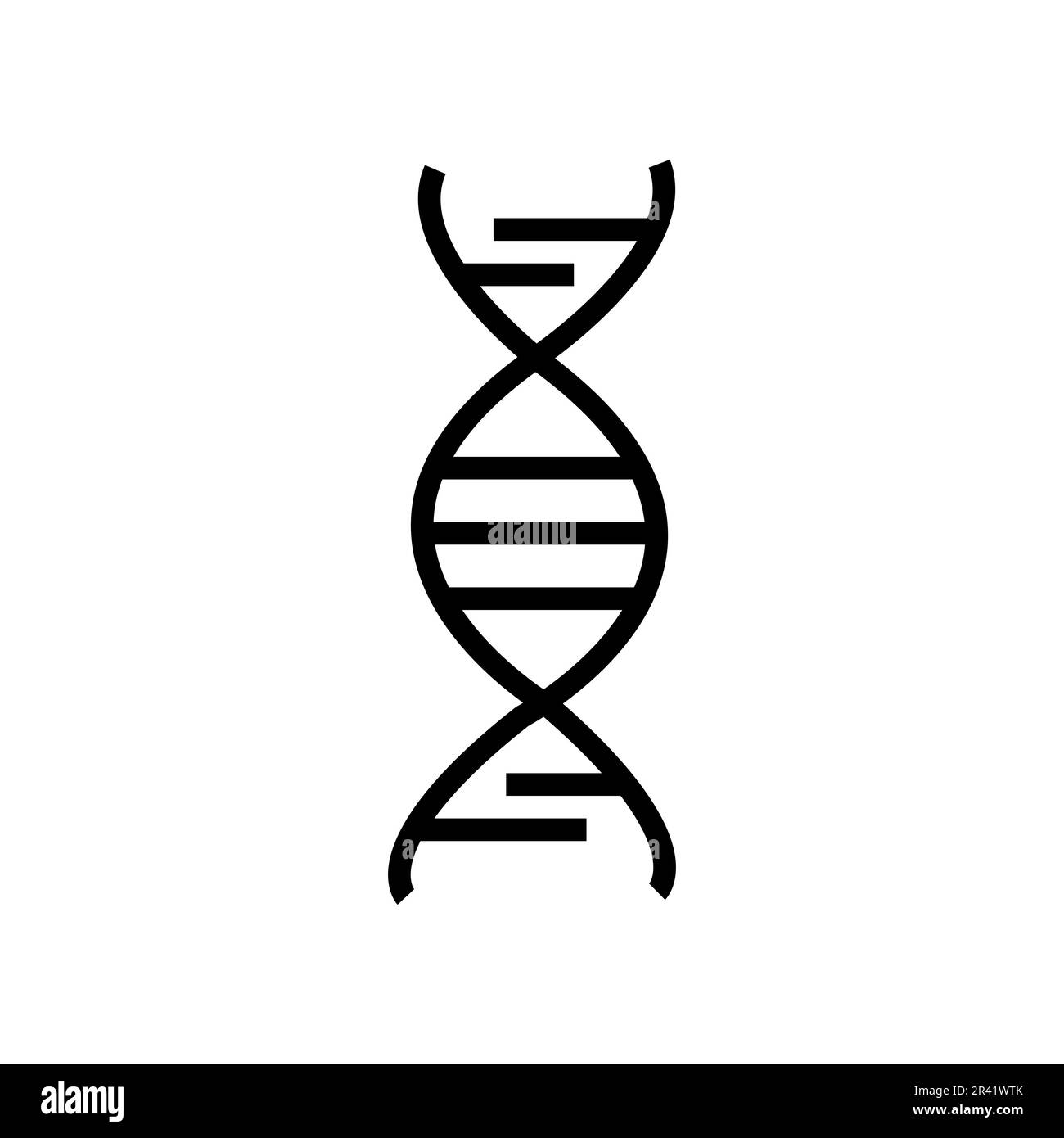 Dna Lineal Icon Symbol Vector. Black Outline Dna Icon Stock Vector ...