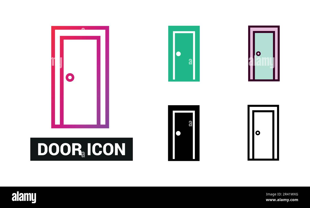 Door Icon Set Vector Illustration Stock Vector Image & Art - Alamy