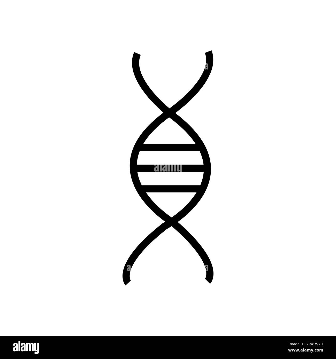 Dna Lineal Icon Symbol Vector. Black Outline Dna Icon Stock Vector ...