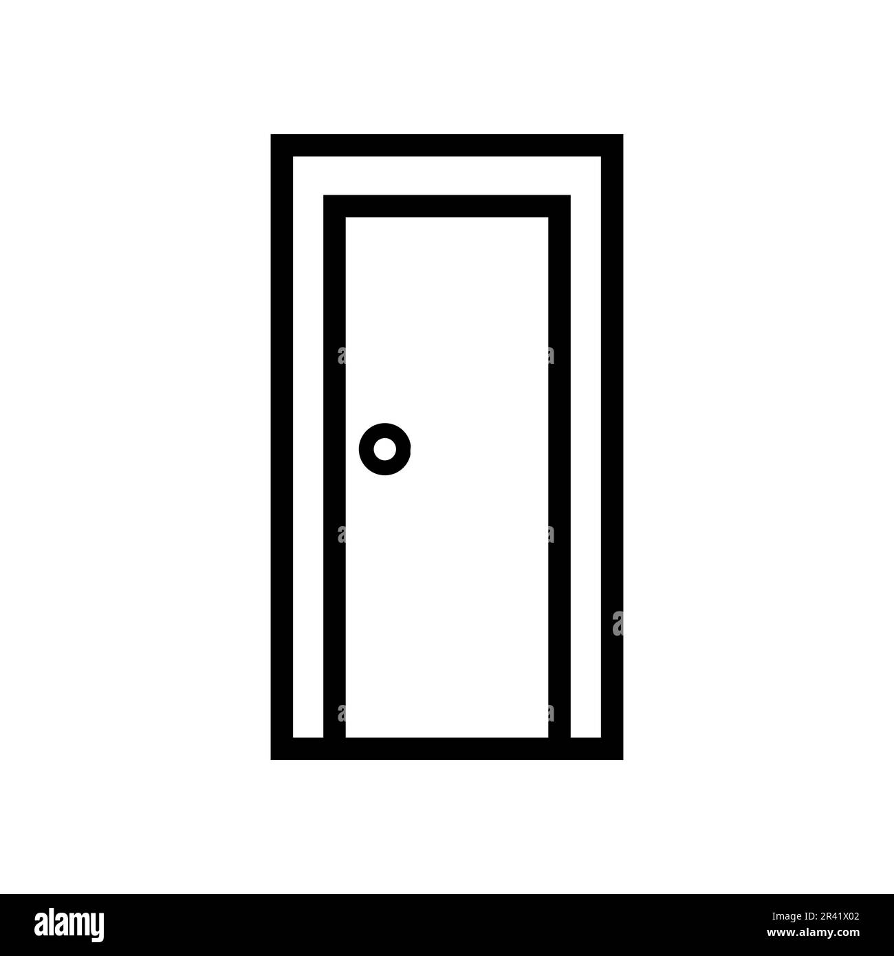 Door Lineal Icon Symbol Vector. Black Outline Door Icon Stock Vector Image & Art - Alamy