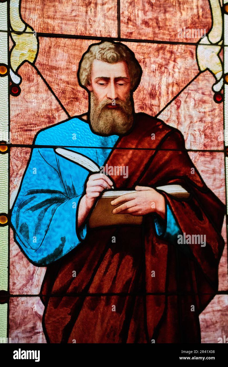 Luke, Mark, John, or Mathew apostle saint holding Christian bible book ...