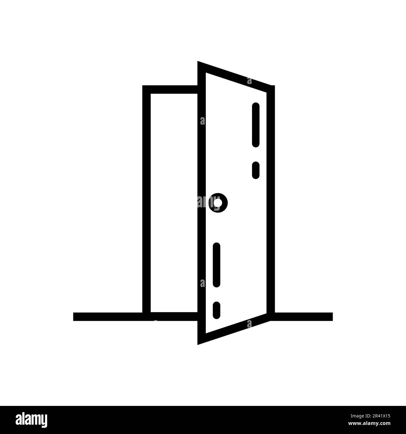 Door Lineal Icon Symbol Vector. Black Outline Door Icon Stock Vector ...