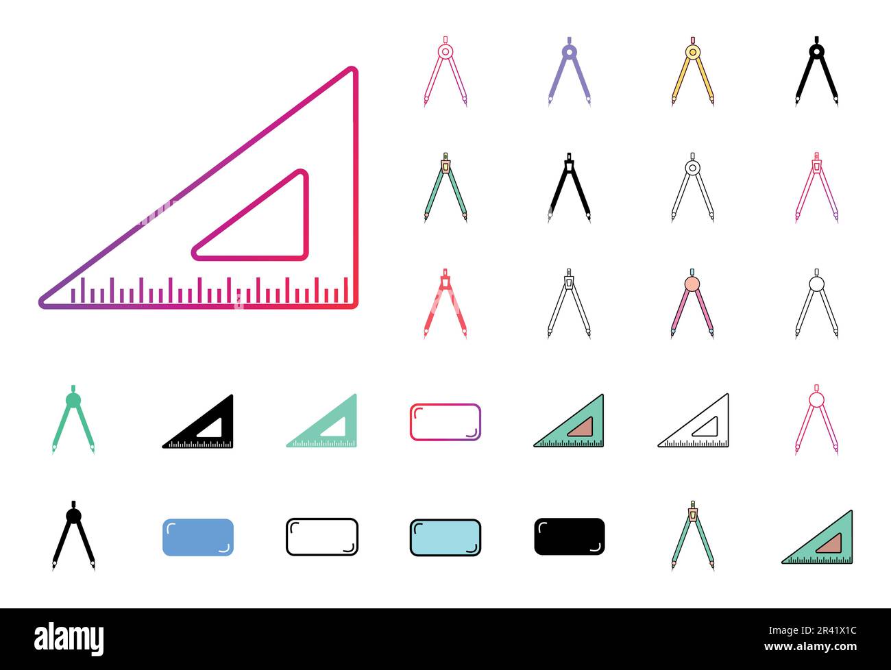 Geometry Icon Set Vector Illustration Stock Vector Image & Art - Alamy