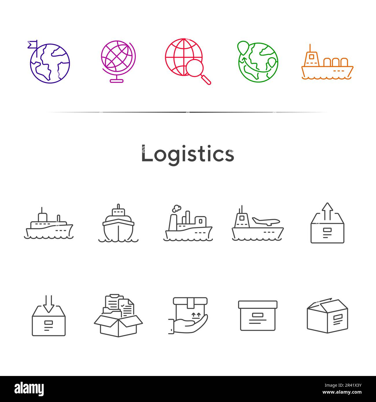 Logistics line icon set Stock Vector Image & Art - Alamy