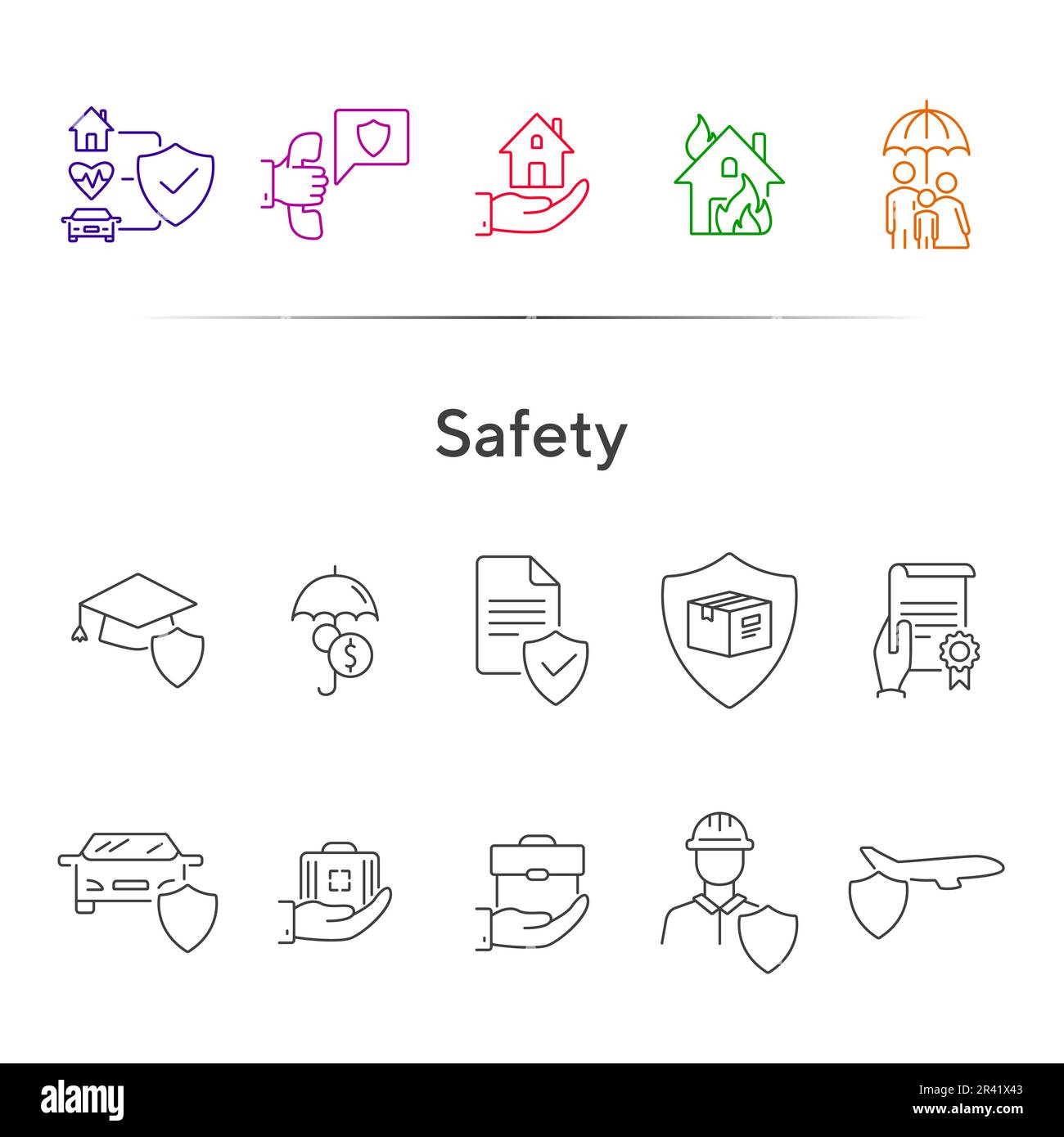 Safety line icon set Stock Vector Image & Art - Alamy