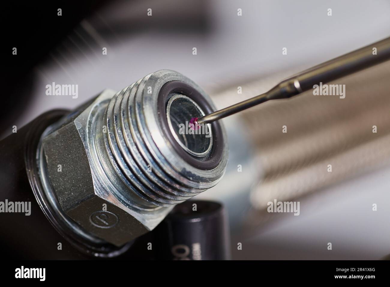 CMM machine probe inspecting small minute machinery flaw metrology ...