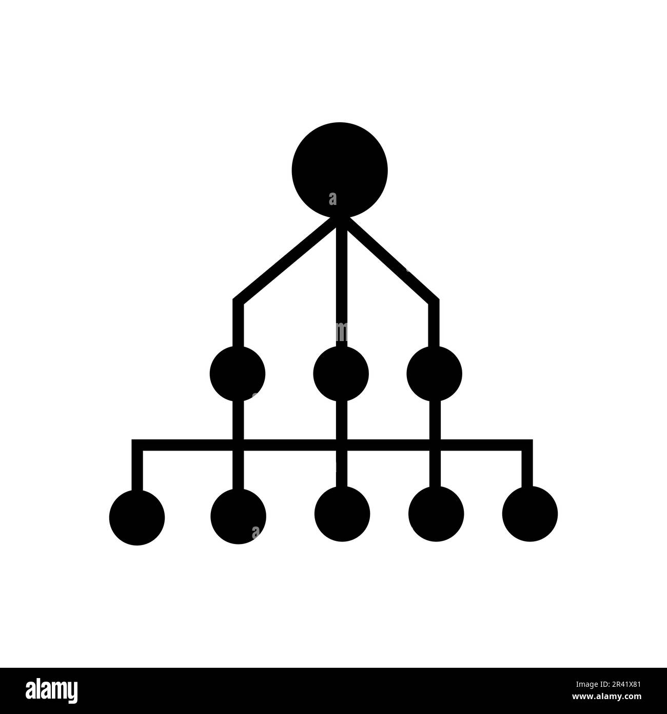 Hierarchy Fill Icon Symbol Vector. Black Glyph Hierarchy Icon Stock ...
