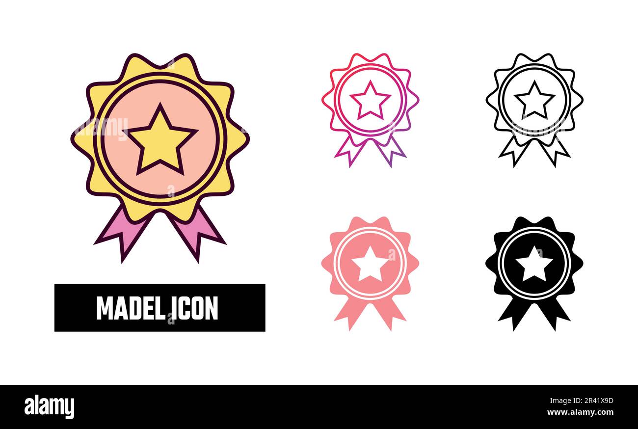 Medal Icon Set Vector Illustration Stock Vector Image & Art - Alamy