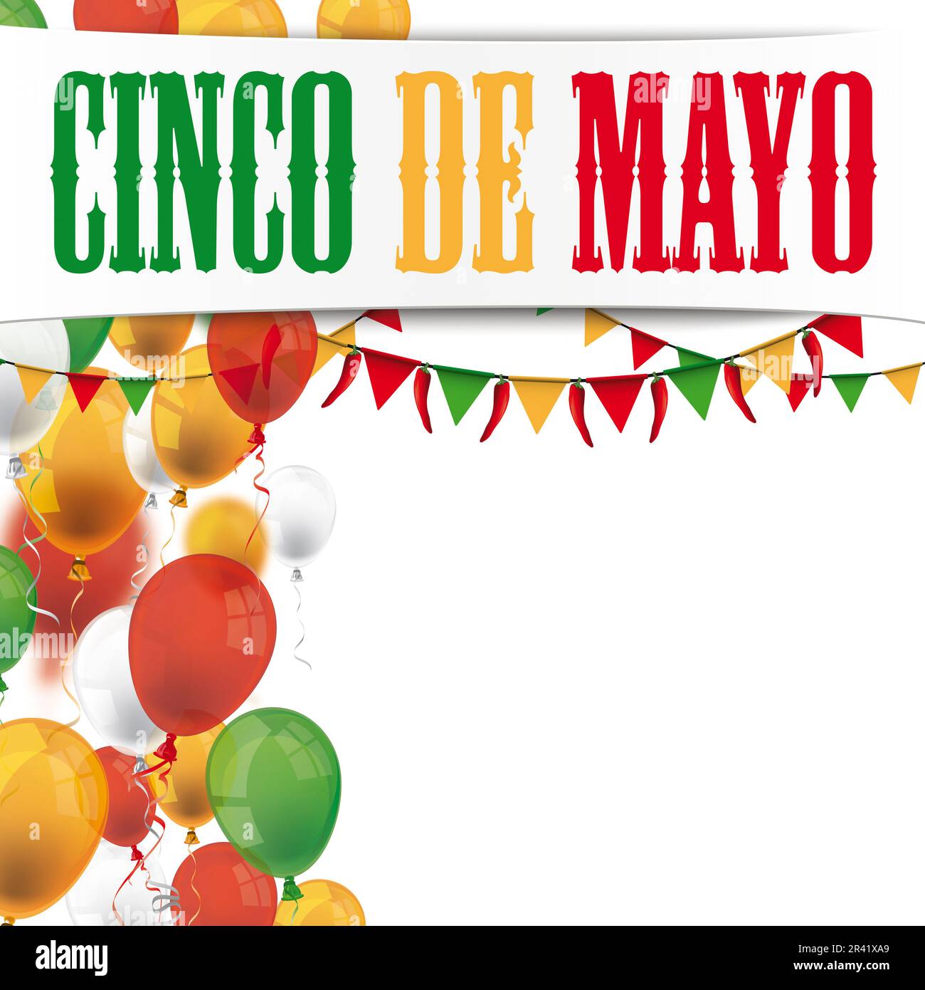 Paper Banner Cinco De Mayo Balloons Side Stock Photo - Alamy