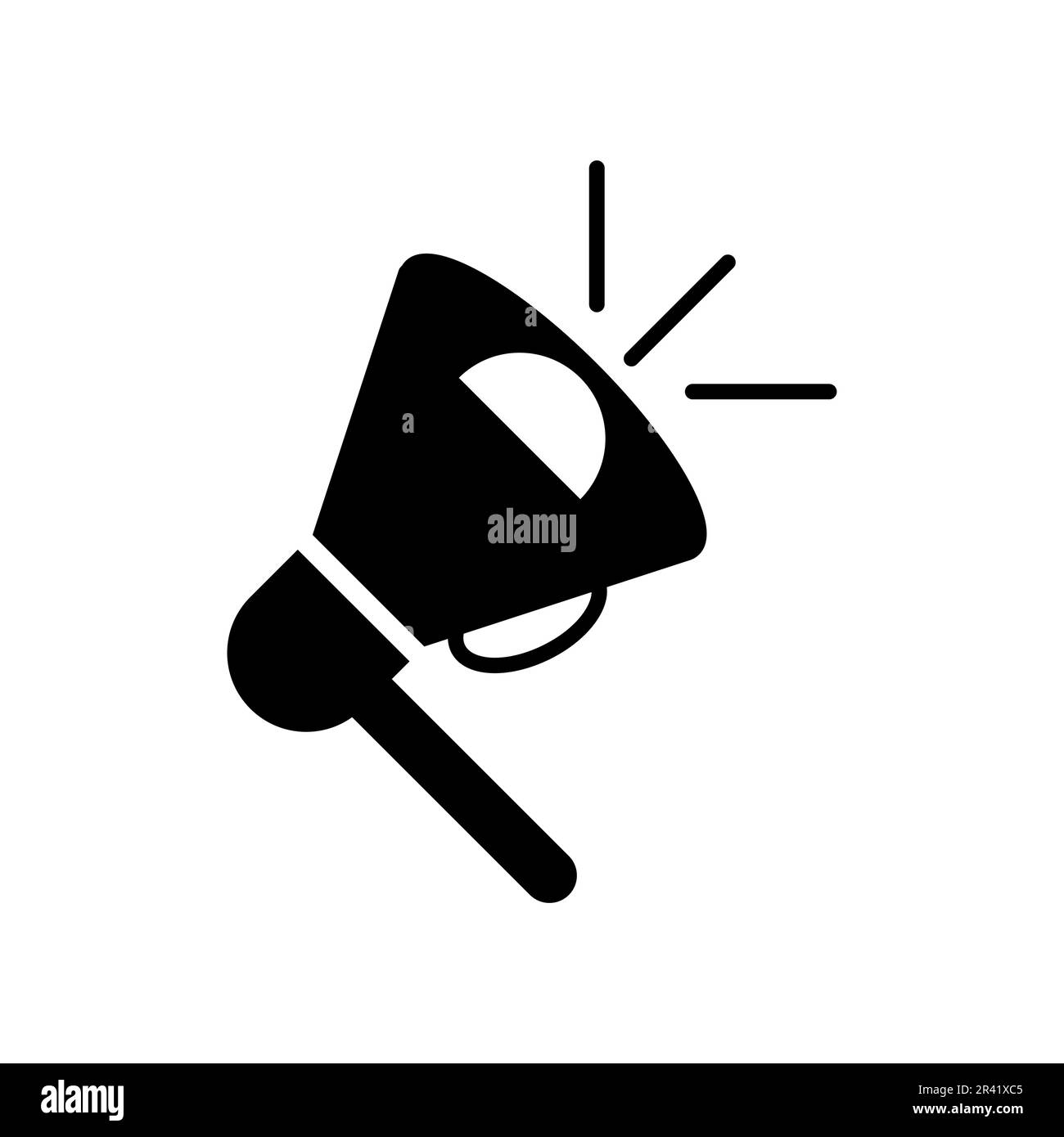 Megaphone Fill Icon Symbol Vector. Black Glyph Megaphone Icon Stock ...