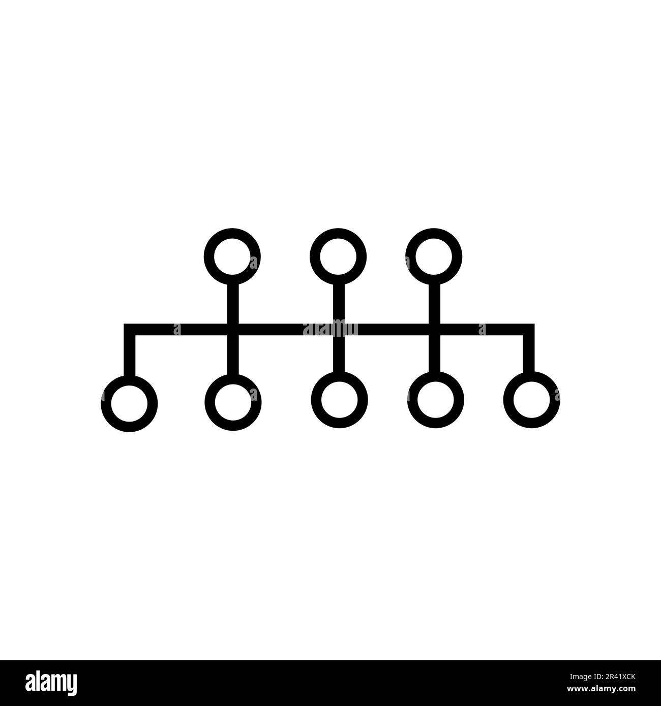 Hierarchy Lineal Icon Symbol Vector. Black Outline Hierarchy Icon Stock ...
