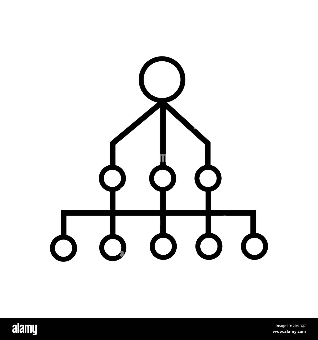 Hierarchy Lineal Icon Symbol Vector. Black Outline Hierarchy Icon Stock ...