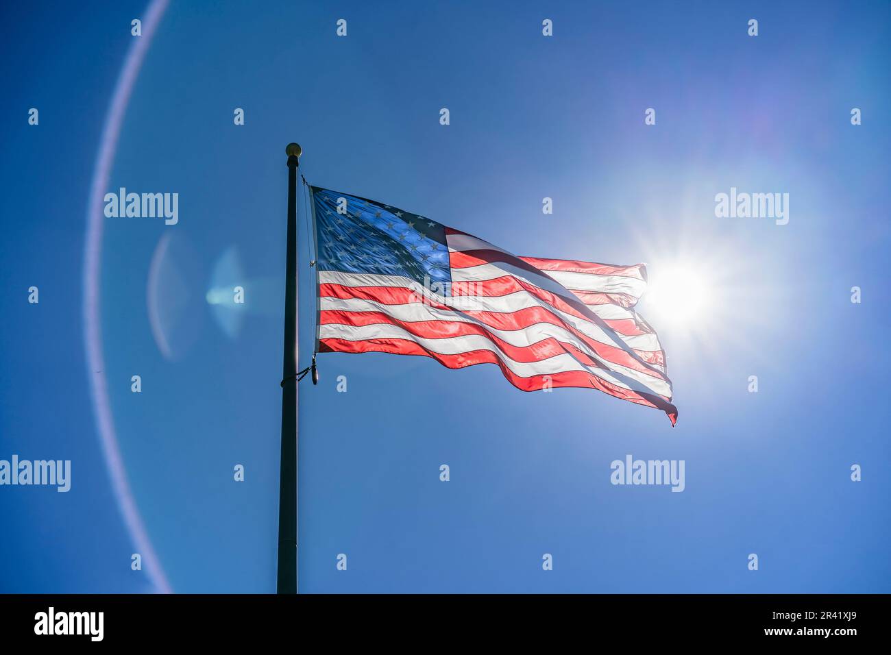 American flag waving over government hi-res stock photography and ...