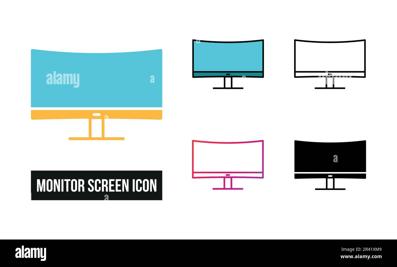 Monitor Screen Icon Set Vector Illustration Stock Vector Image & Art ...