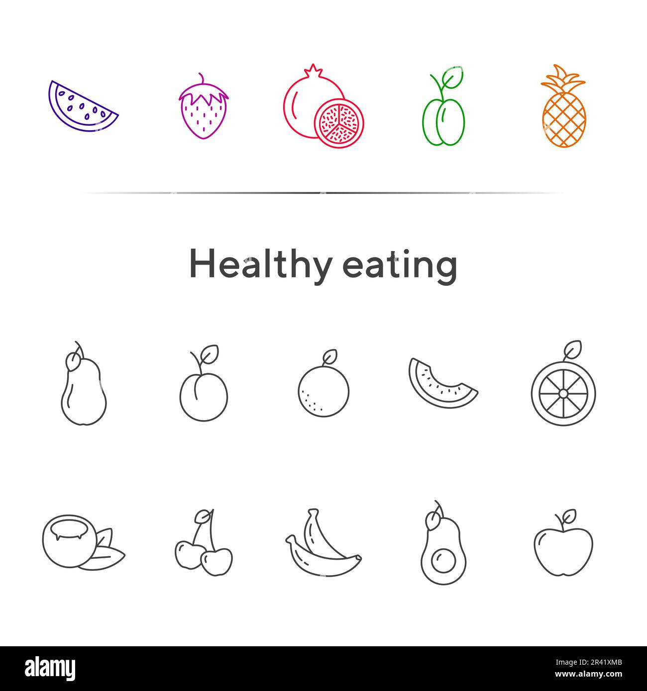 Healthy eating icons Stock Vector Image & Art - Alamy