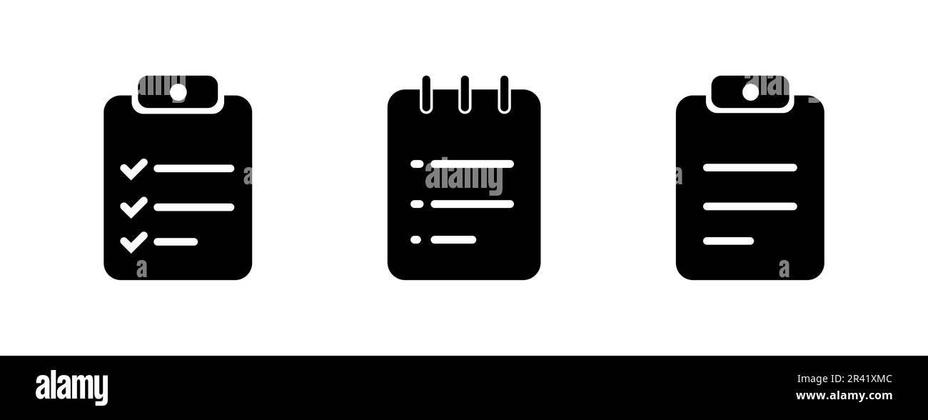 Check list button flat icon Black and White Stock Photos & Images - Alamy