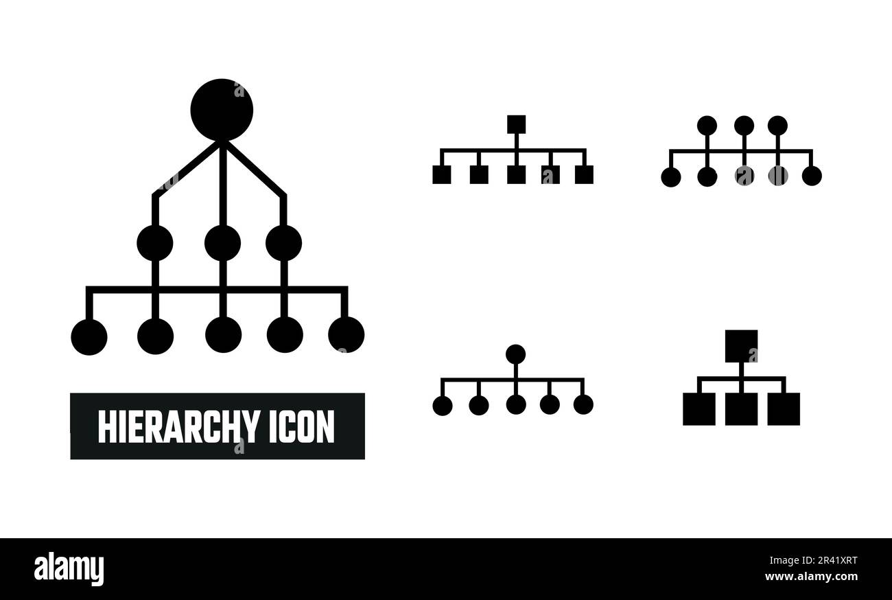 Hierarchy Fill Icon Symbol Vector. Black Glyph Hierarchy Icon Stock ...