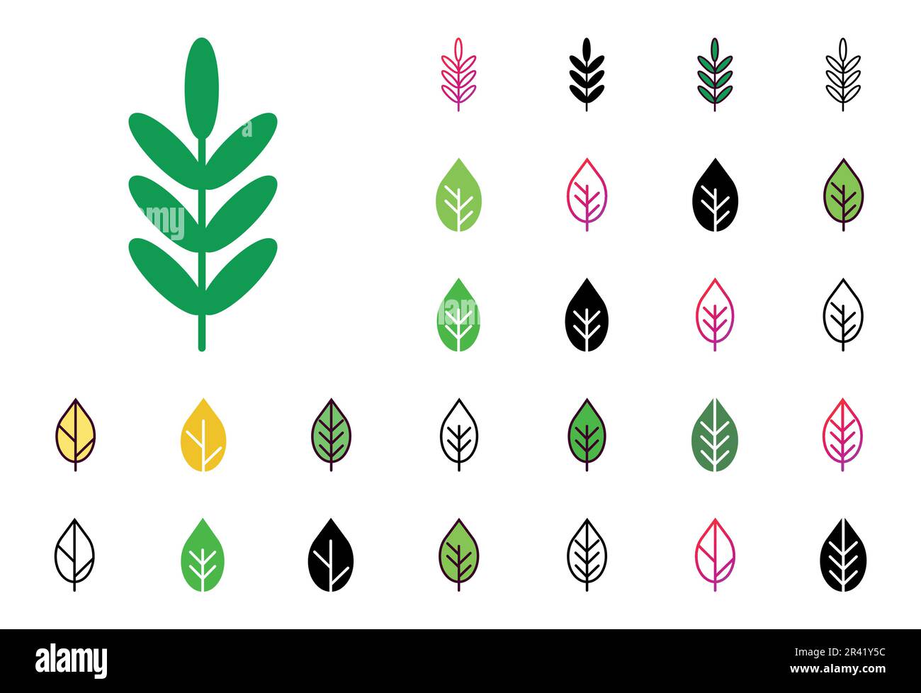 Leaf Icon Set Vector Illustration Stock Vector Image & Art - Alamy