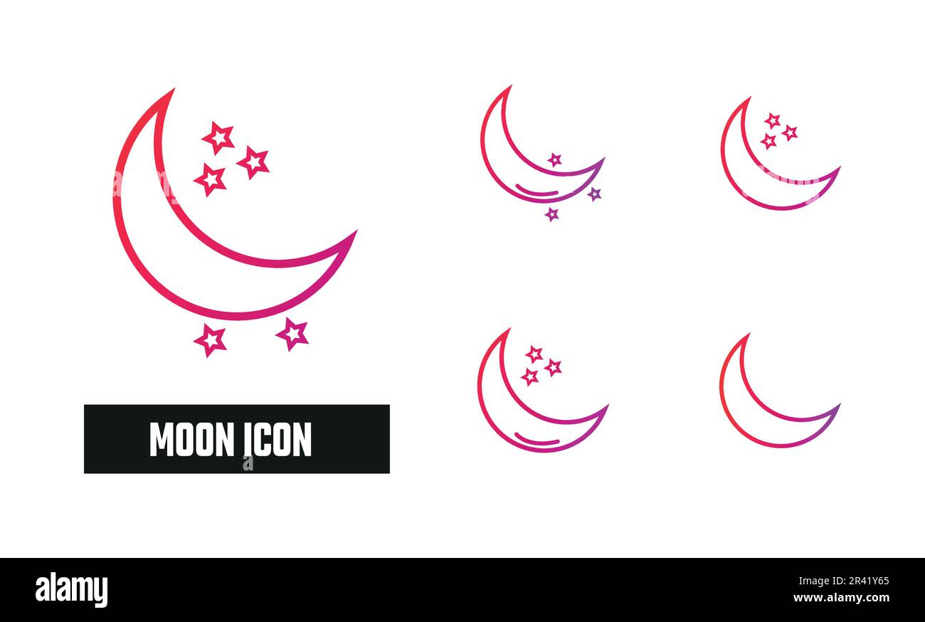Moon Gradient Icon Vector Illustration Stock Vector Image & Art - Alamy