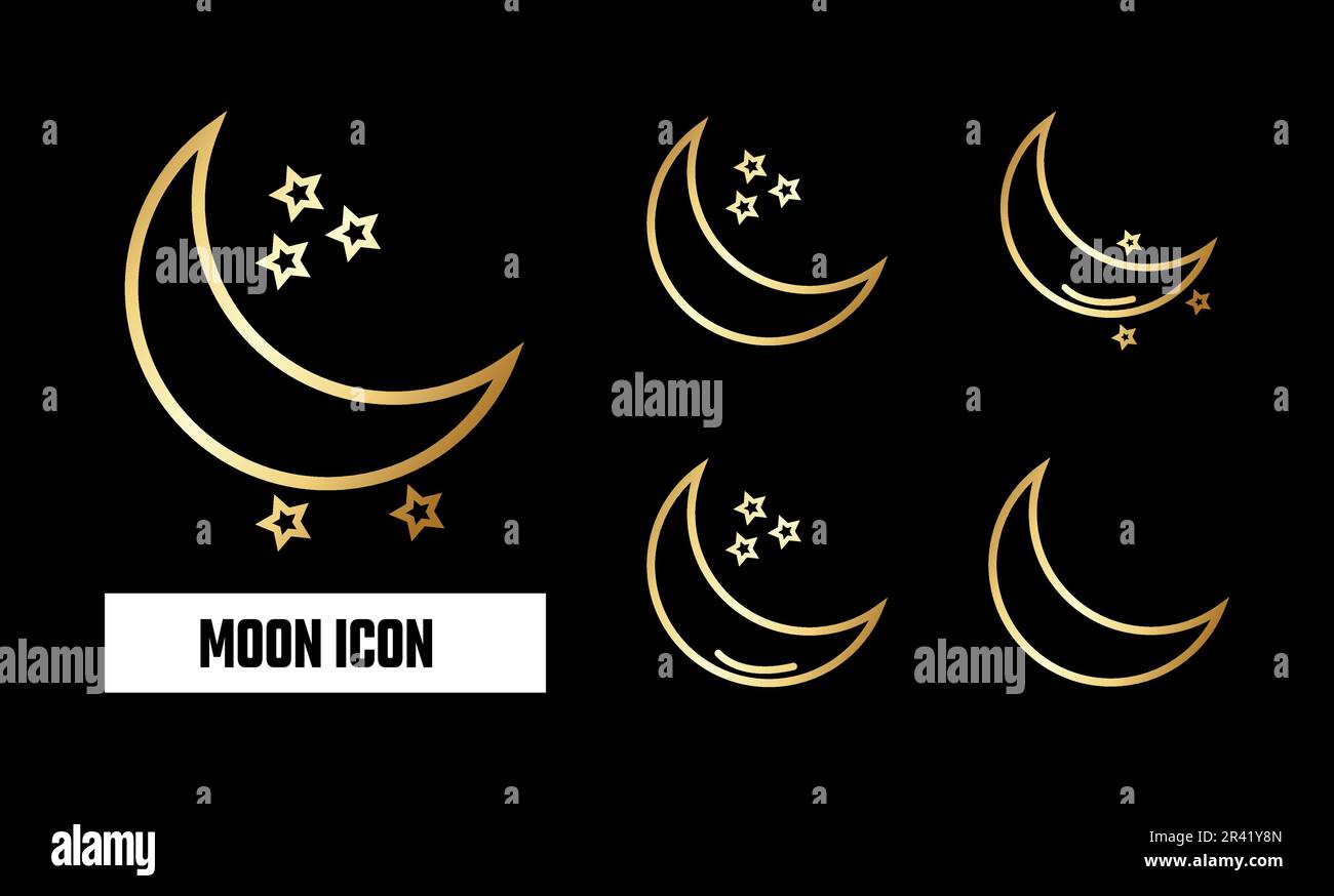 Golden flat moon design hi-res stock photography and images - Alamy