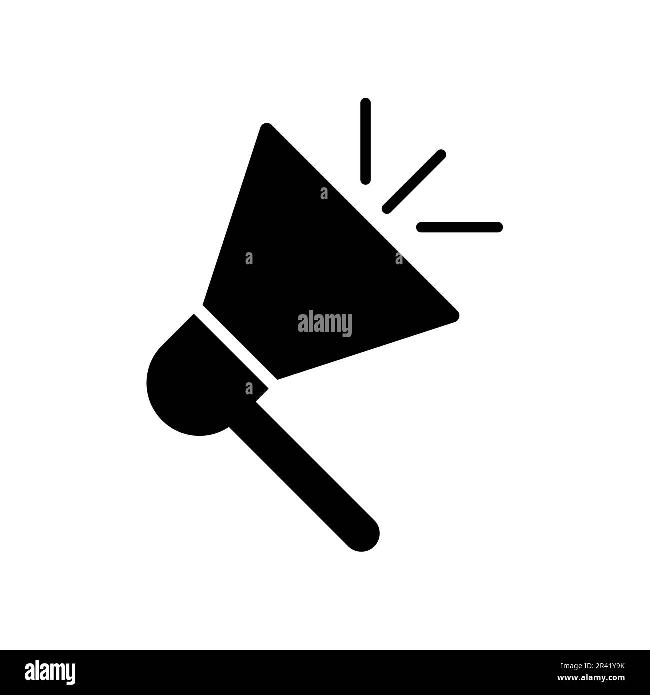 Megaphone Fill Icon Symbol Vector. Black Glyph Megaphone Icon Stock ...