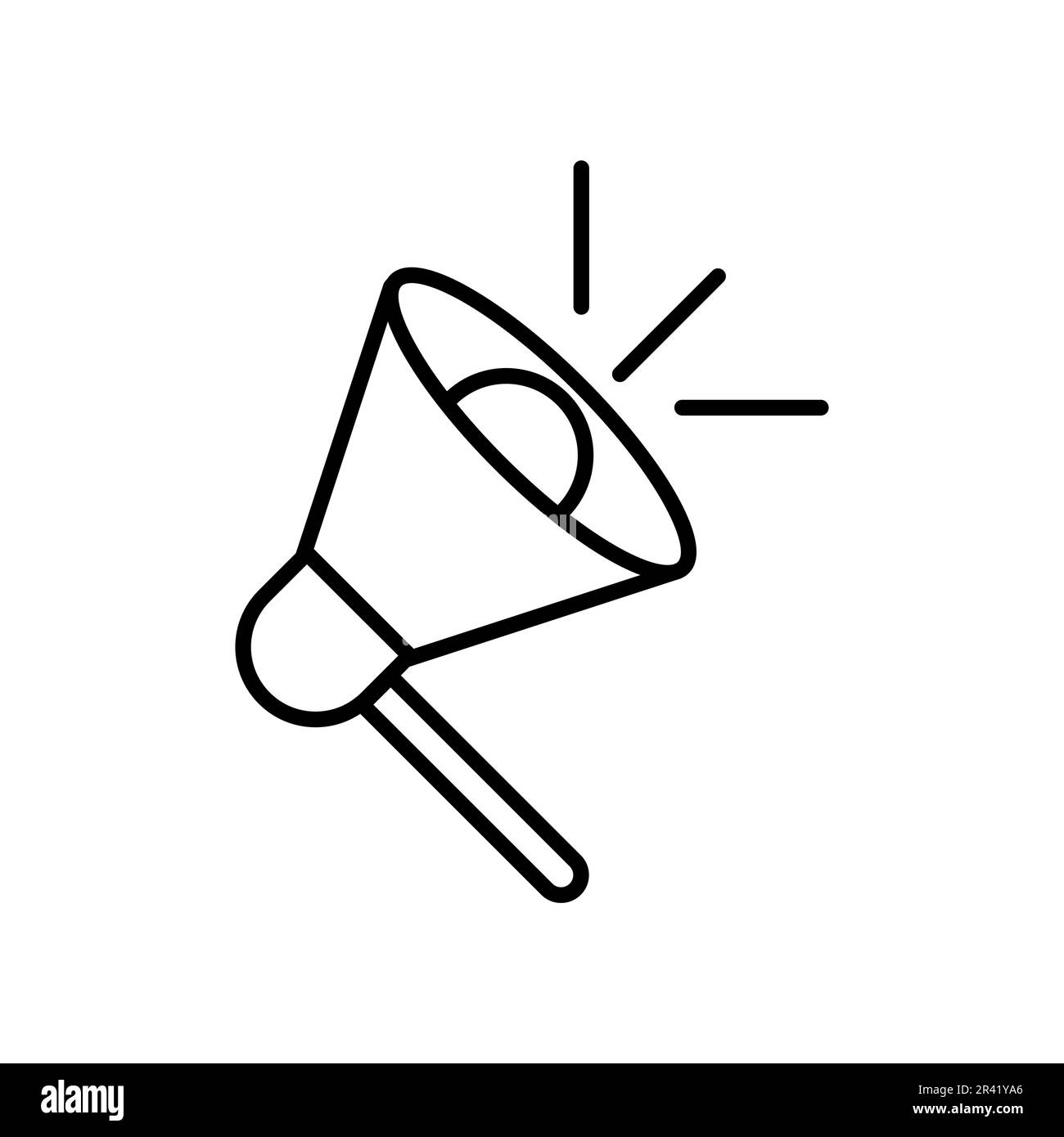 Megaphone Lineal Icon Symbol Vector. Black Outline Megaphone Icon Stock ...
